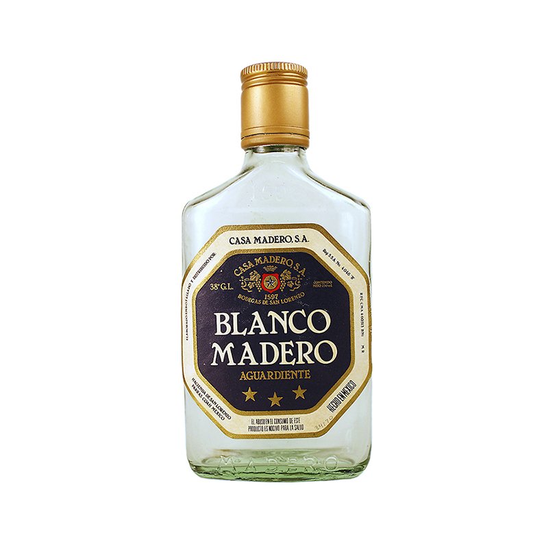 Blanco Madero, Aguardiente. Botella. – MODO
